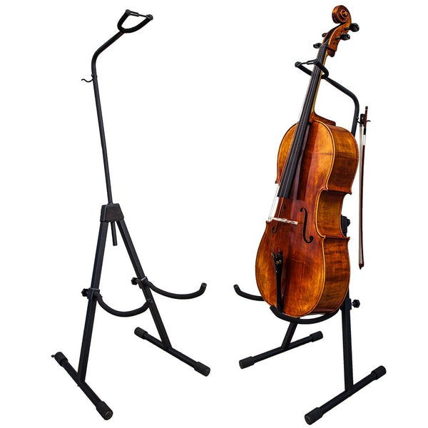 PAITITI Adjustable Foldable Stand for Cello with Hook for Bow - Black ...